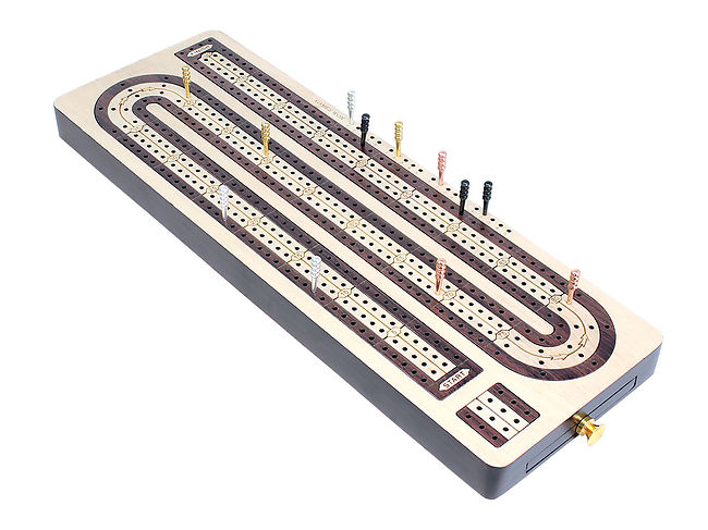 4 Track Continuous Cribbage Board Inlaid White Maple Rosewood White ...